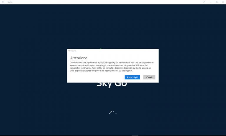 Sky Go per Windows 10, dal 19 marzo non più disponibile! - NewsDigitali.com