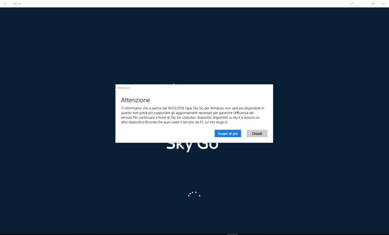 Sky Go per Windows 10, dal 19 marzo non più disponibile! - NewsDigitali.com
